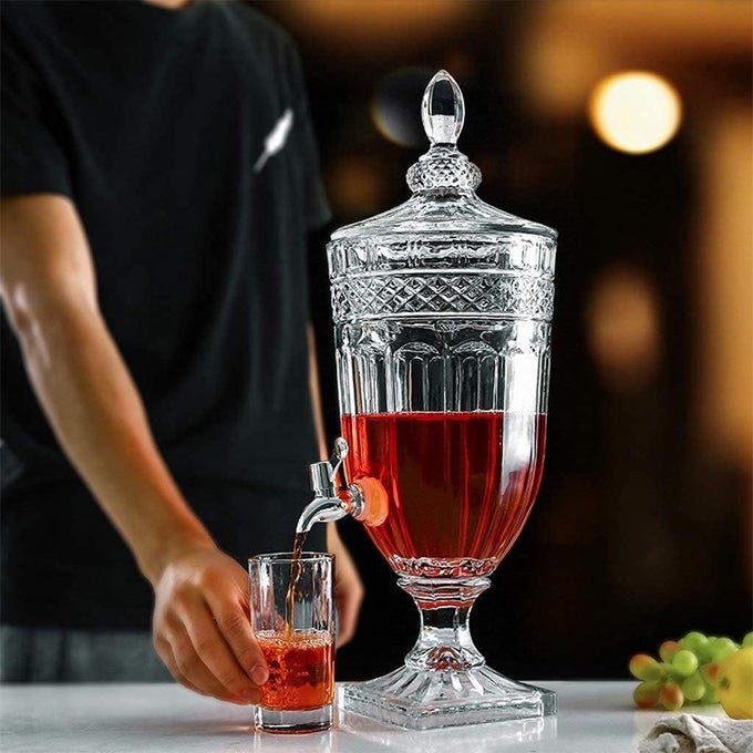 1 Gallon Glass Beverage Dispenser with Tap/Spigot - 100% Leak Proof ...
