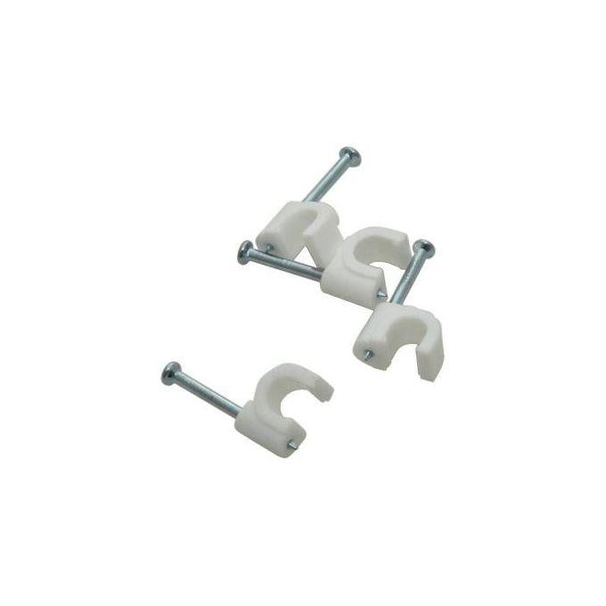 100pcs 6mm Circle Cable Clips Mount Steel Nail Wire Wall Hanging Screw ...