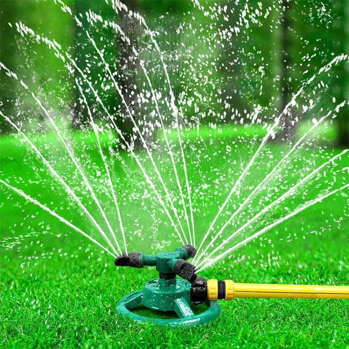 Automatic 360° Rotating Lawn Sprinkler – 3-Arm Adjustable Garden Water – NairoMarket