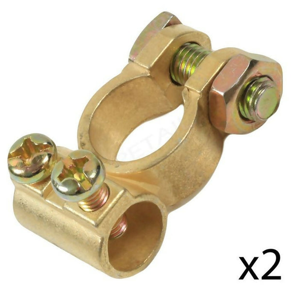 2X Car Battery Terminal Clamps Positive Negative Brass – NairoMarket