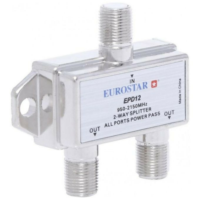 Eurostar 2-Way Coaxial Cable Splitter – NairoMarket