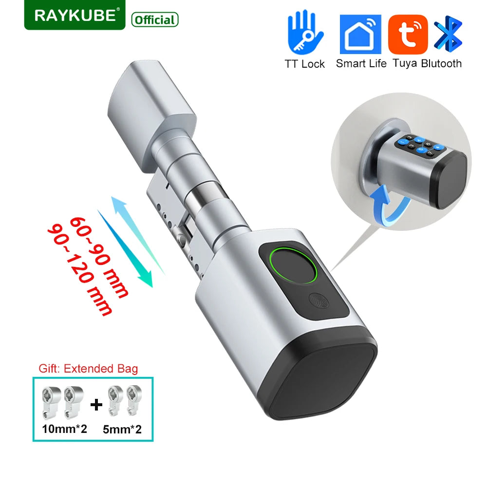 RAYKUBE V1 Adjustable TT Lock/ Tuya Bluetooth Smart Fingerprint Digita ...