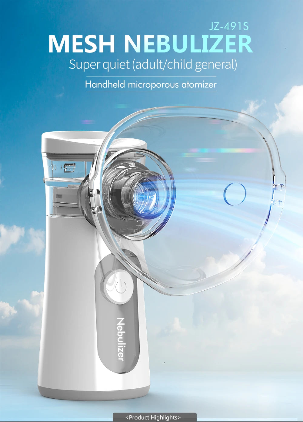 Handheld Portable autoclean Inhale Nebulizer Mesh Atomizer silent inha ...