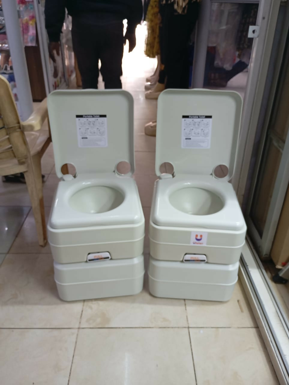 Portable Toilet Camping Toilet 20L with Piston Pump & T-Type 3 Way Flu ...