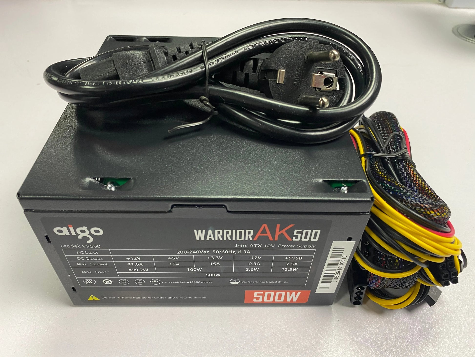 Aigo AK 500W PC PSU Power Supply Unit Black Gaming Quiet 120mm RGB Fan ...