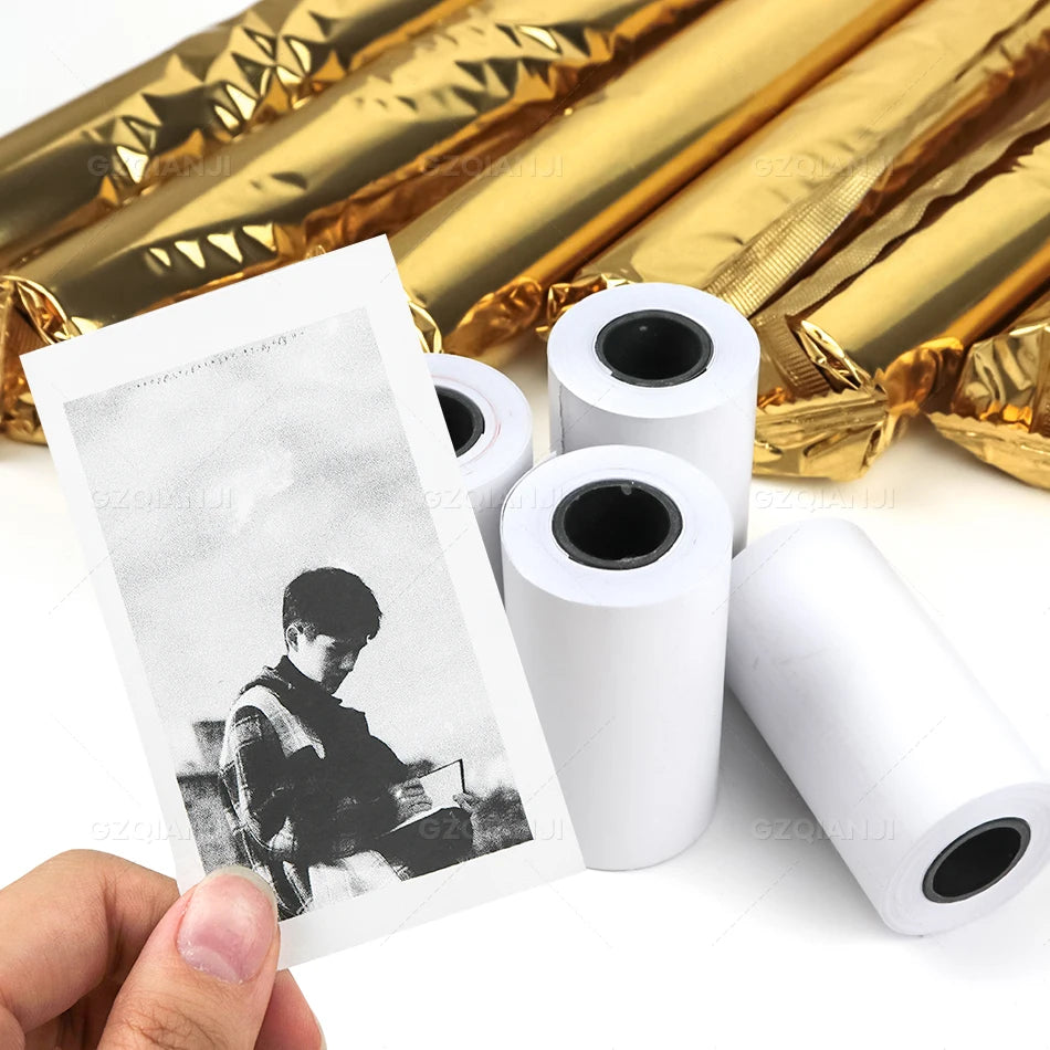 White Color Sticker Label Thermal Paper Rolls for Photo Printer and Co ...