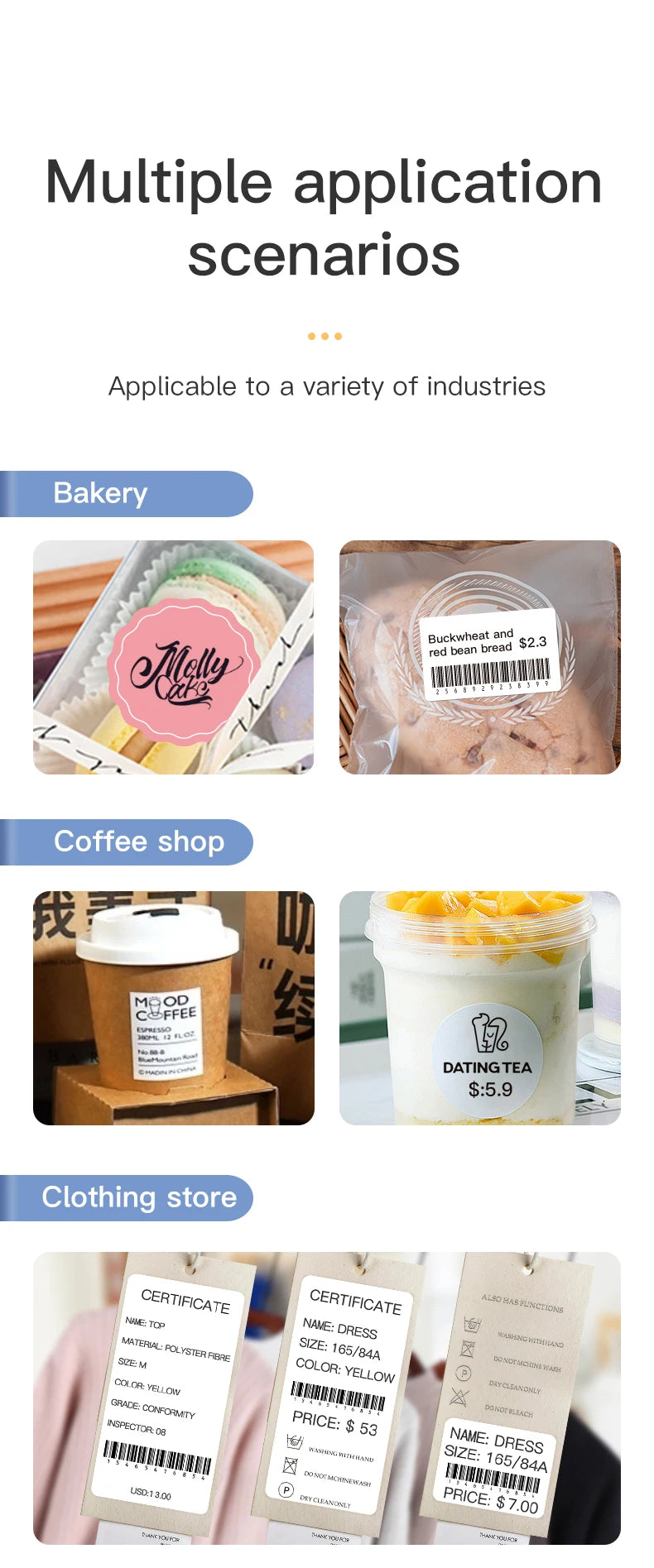 Niimbot B1 Mini Printer Portable Thermal Label Stickers Paper Printer ...