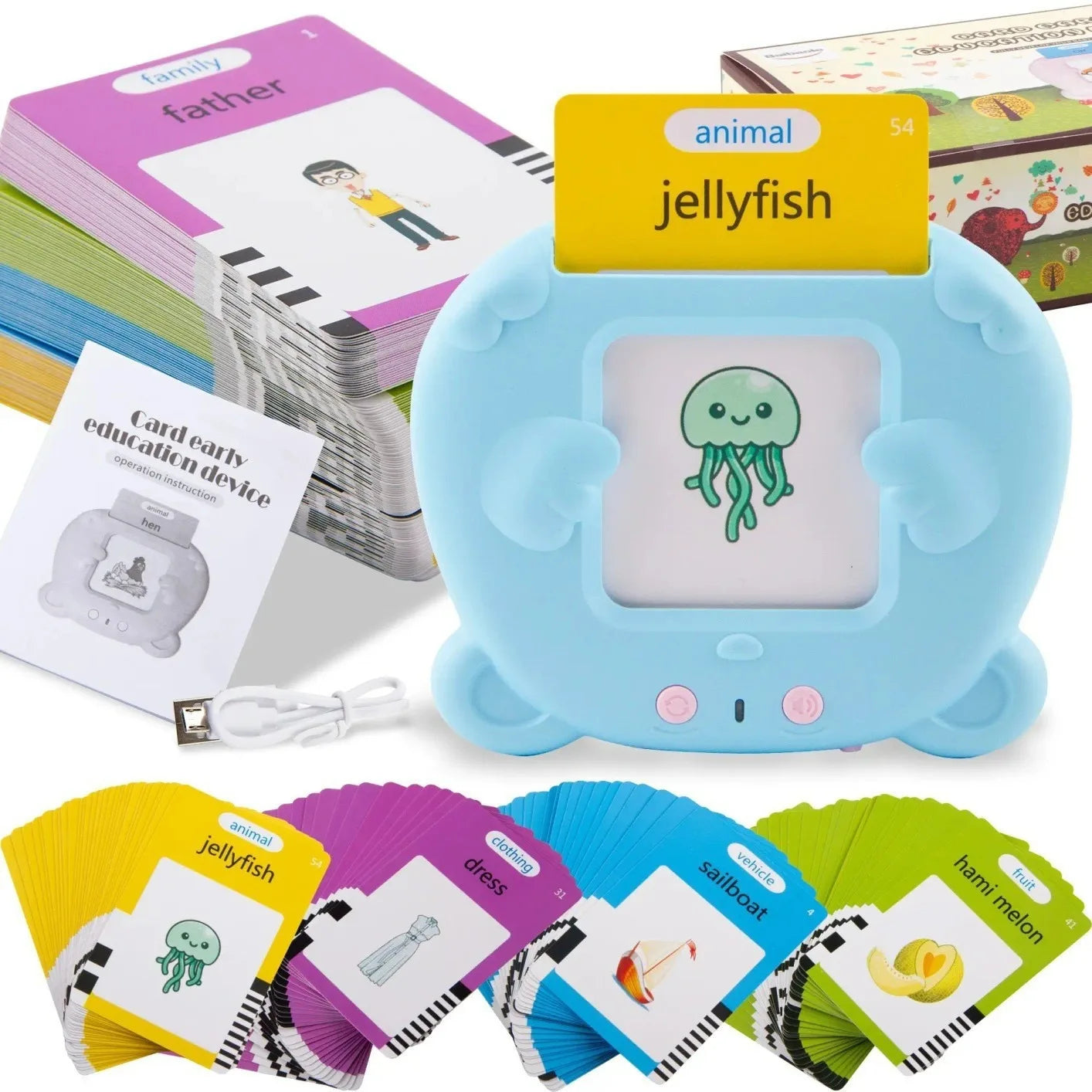 Flash Card Learning Toys Early Education Talking Flashcards for Kids P ...