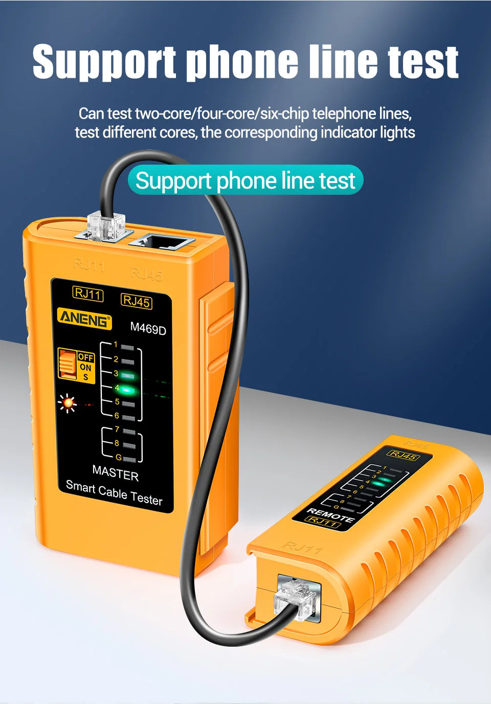ANENG M469D Cable lan tester Network Cable Tester RJ45 RJ11 RJ12 CAT5 ...