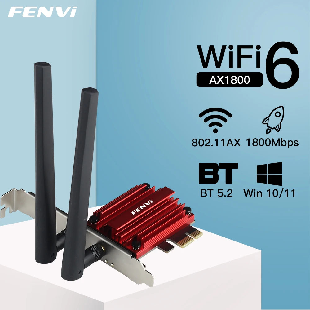 FENVI Wireless WiFi 6 PCIe Adapter AX1800 Wireless Desktop PCIe Adapte ...