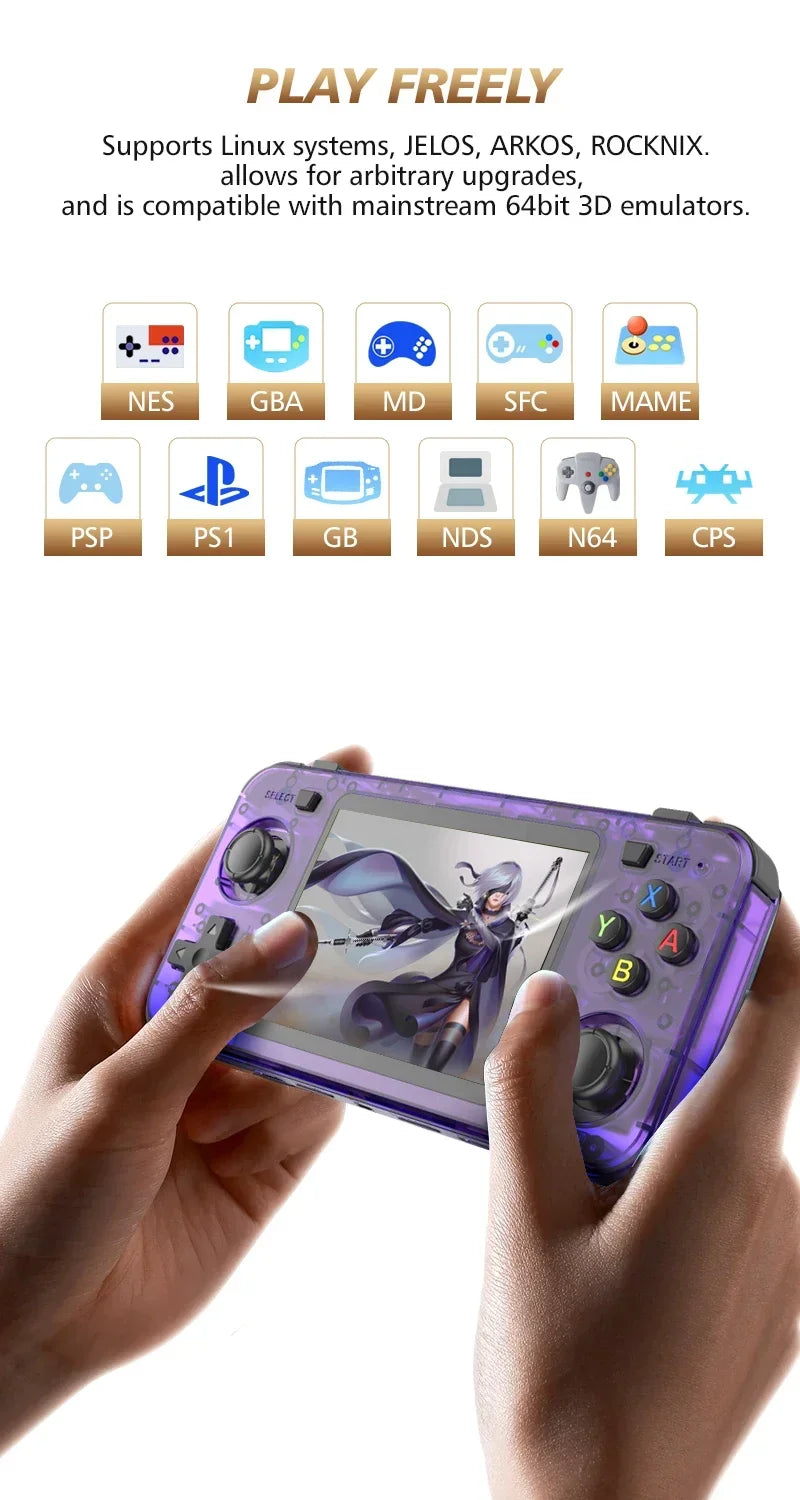 R36H Retro Handheld Video Game Console 3.5 Inch IPS Screen 10000+ Game ...