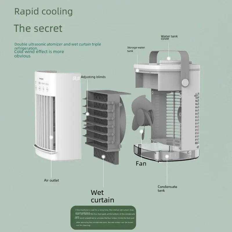 Portable Humidifier Fan AIr Conditioner Household Small Air Cooler Hyd ...