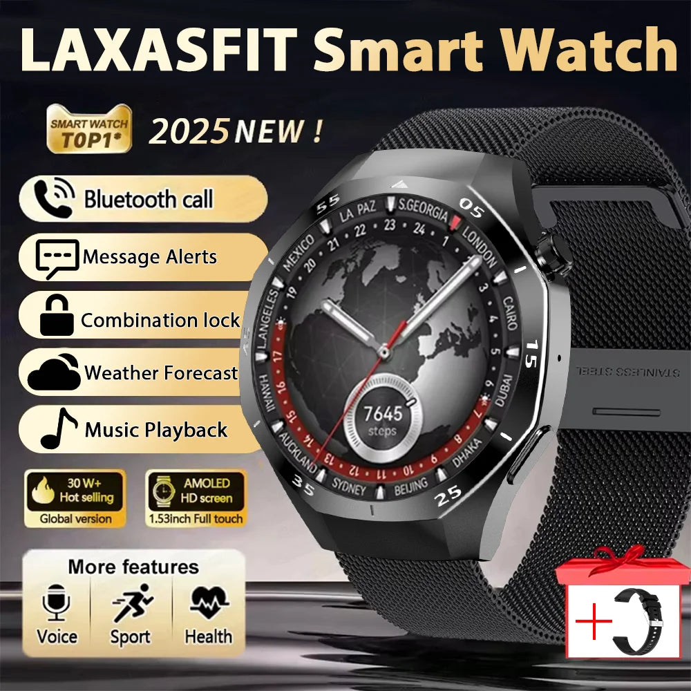 LAXASFIT 2025 New Smart Watch AMOLED HD Screen Sports Heart Rate Bluet ...