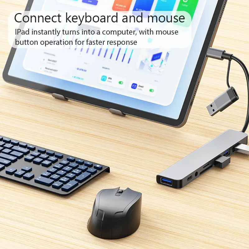 8 In 2 USB HUB With Splitter Card Reader, USB C Port, USB 3.0, SD/TF S ...