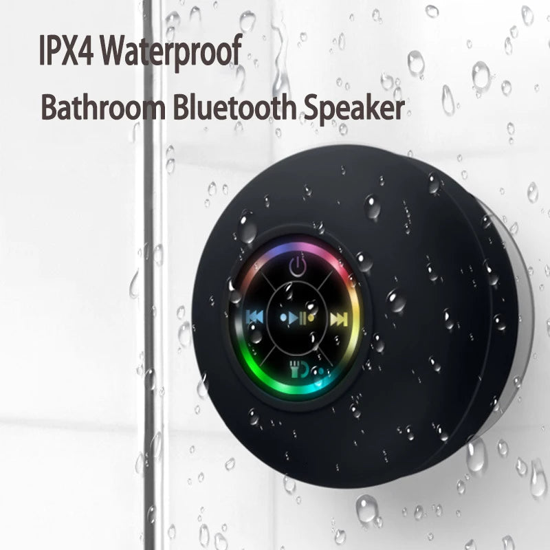 Mini Bluetooth Speaker Waterproof Bathroom Audio Wireless Shower Speak ...