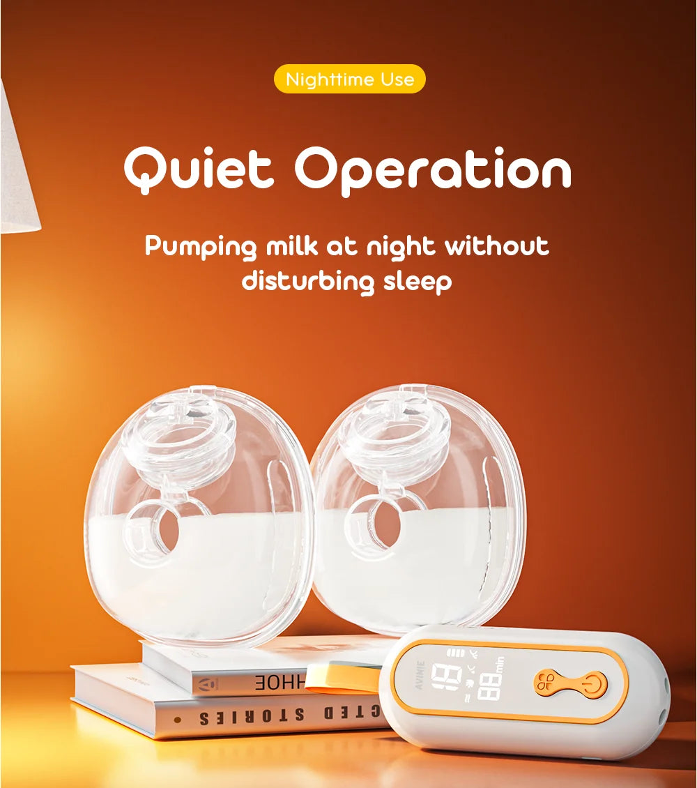 Wearable Hands Free Breast Pump Portable Low Noise Breastfeeding Pump ...
