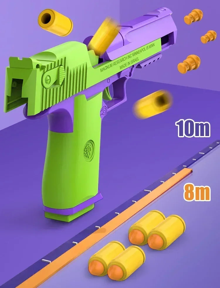 Turnip Gun Decompression Toys Desert Eagle Pistol 1911 Continuous Shel ...