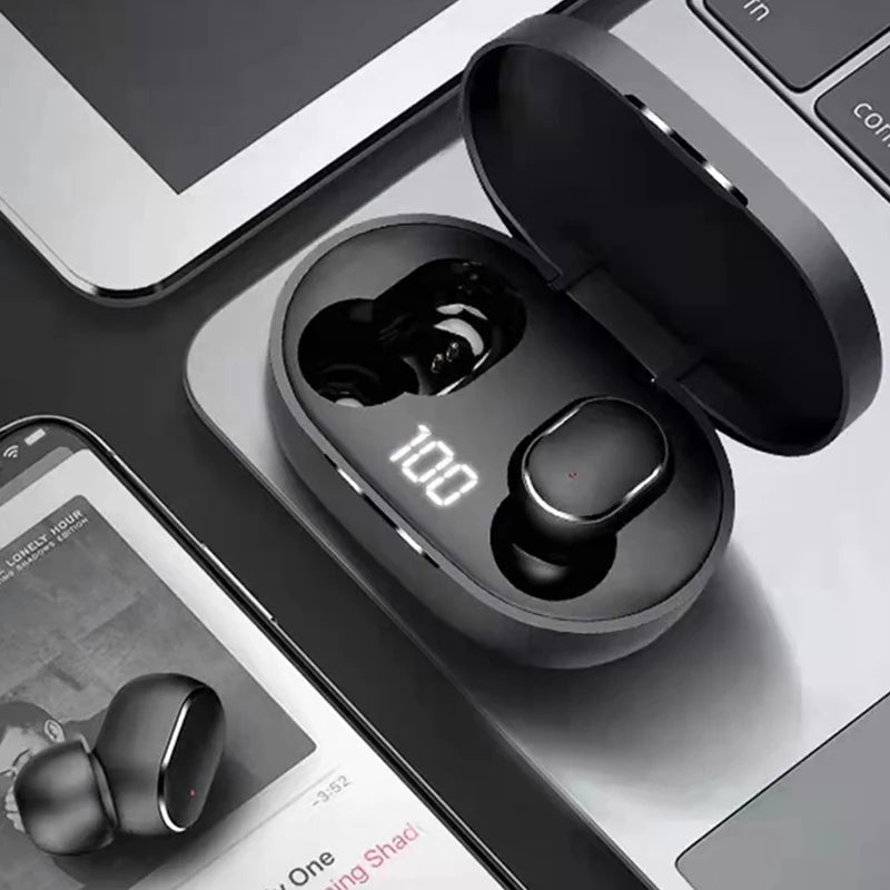 E6S TWS Wireless Bluetooth Headset Waterproof Noise Cancelling LED Ear ...