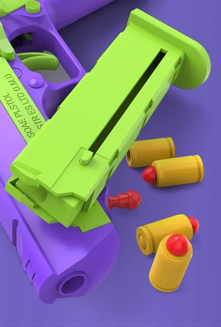 Turnip Gun Decompression Toys Desert Eagle Pistol 1911 Continuous Shel ...