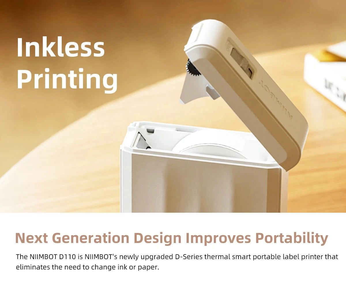 Niimbot New D110 Mini Portable Thermal Printer Sticker Labeling Machin ...