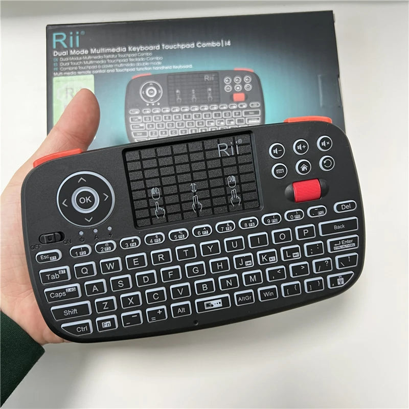 Rii I4 Dual Mode Keyboard, Bluetooth+2.4g With Touchpad,New Scroll Whe ...