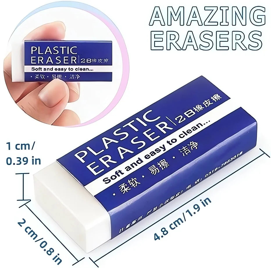 Soft 2B Eraser White Made in China, PVC Plastic Rubber Pencil Eraser S ...