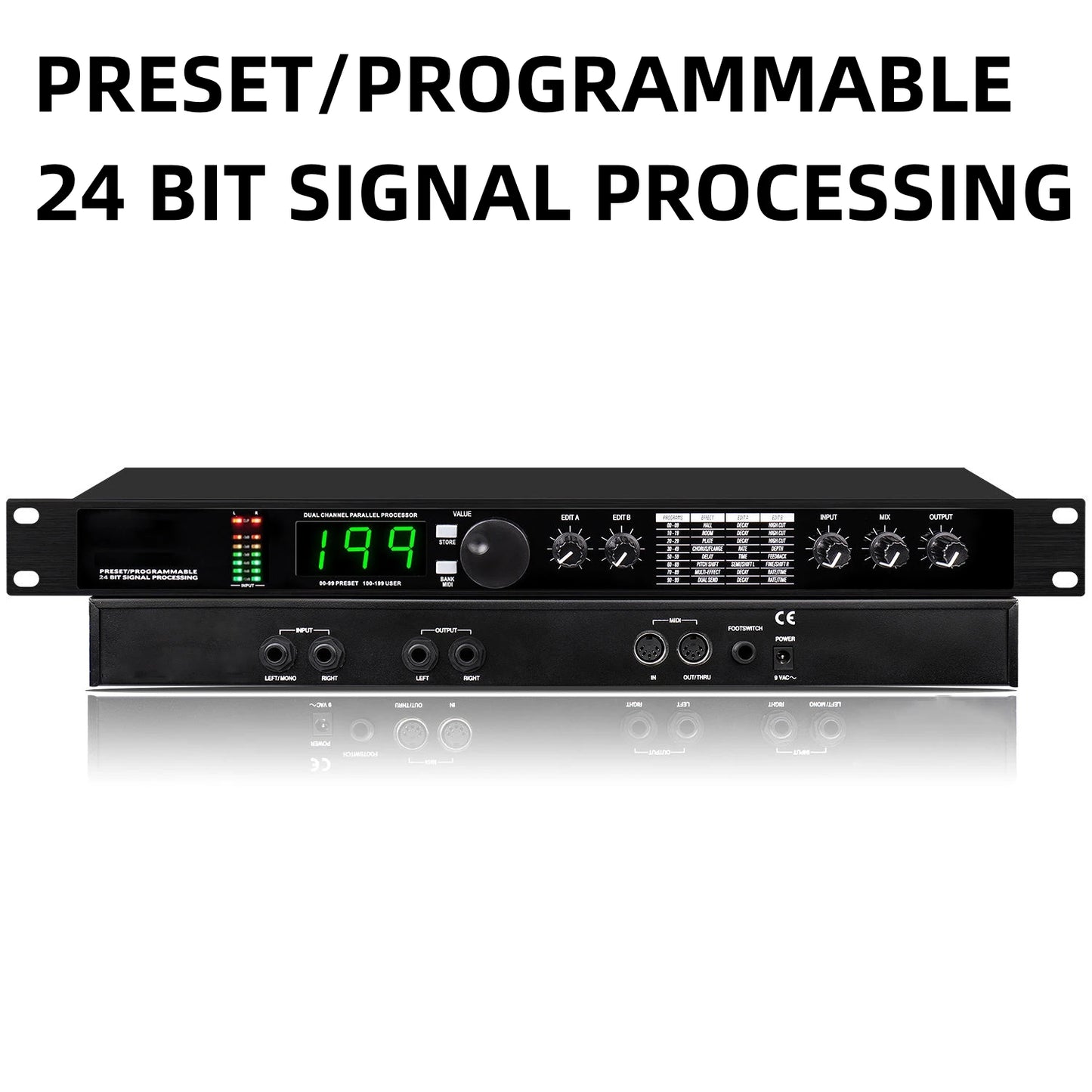Professional digital reverberation multi effect DSP processor audio pr ...