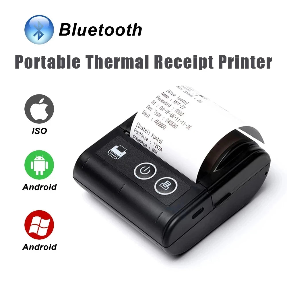 Mini Printer Pocket Thermal Receipt Printer 58mm Mobile Portable Ticke ...