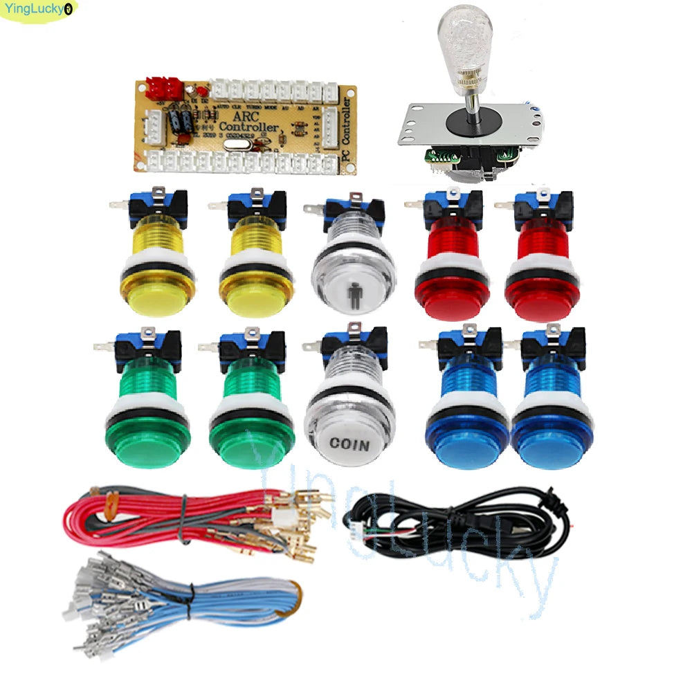 2 Player DIY Arcade Game Kit for PC Raspberry Pi with LED Push Buttons – NairoMarket