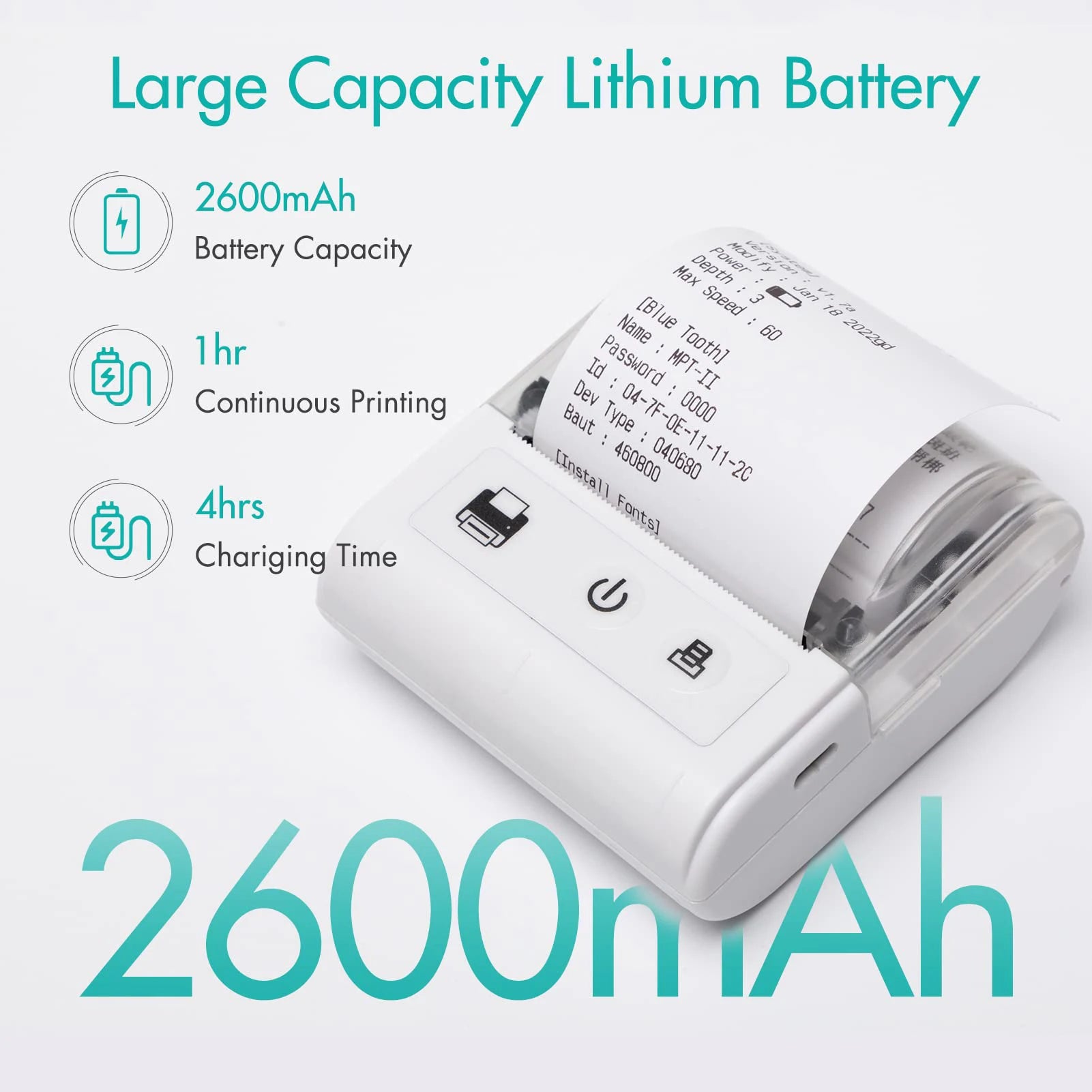 Mini Printer Pocket Thermal Receipt Printer 58mm Mobile Portable Ticke ...