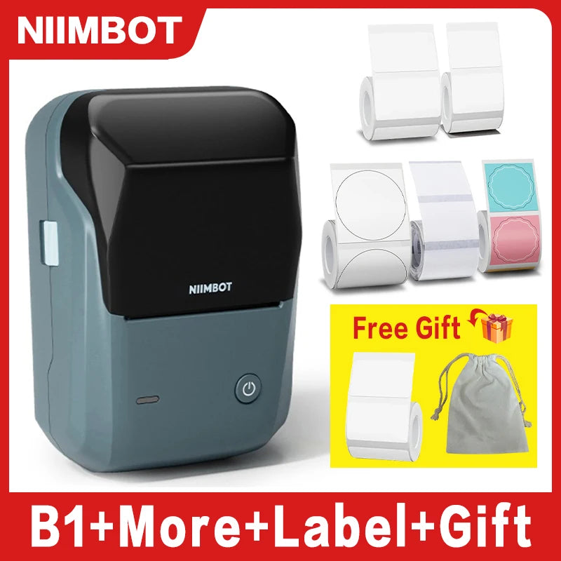 Niimbot B1 Mini Printer Portable Thermal Label Stickers Paper Printer ...