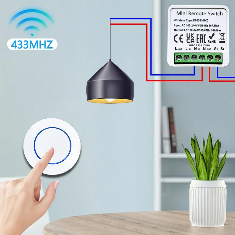 Wireless Light Switch And Relay 120*74mm WiFi RF Smart Ceiling Fan