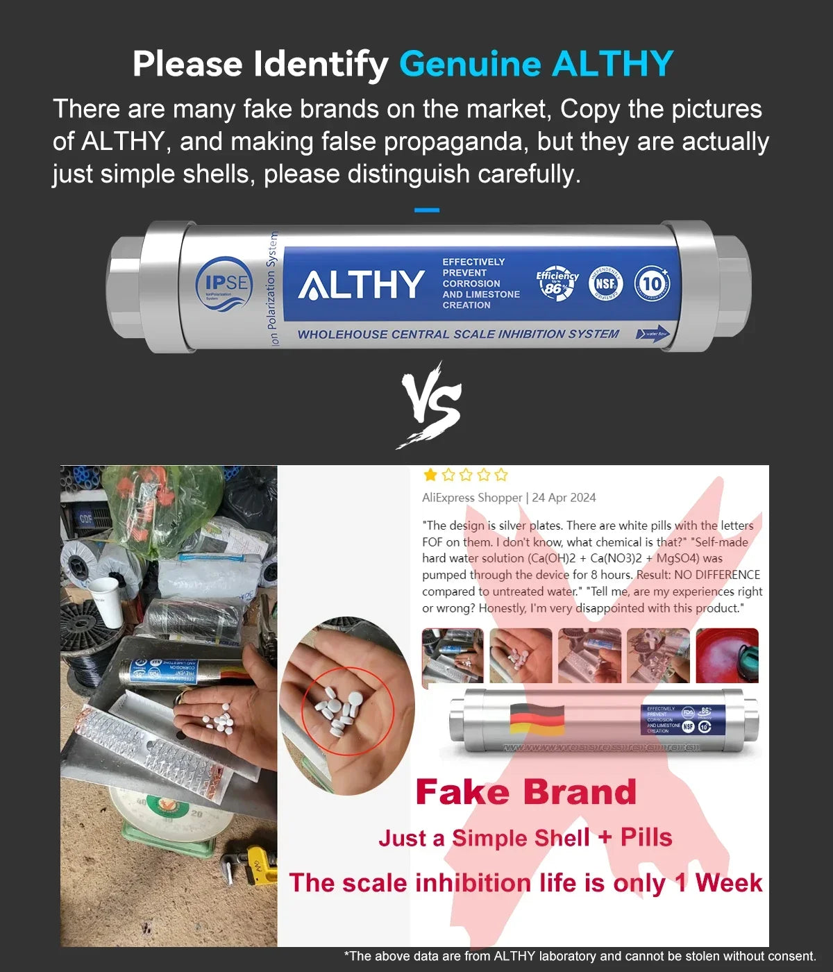 ALTHY AL-WS100 Whole House Water Descaler Scale Inhibition Softener Sy ...