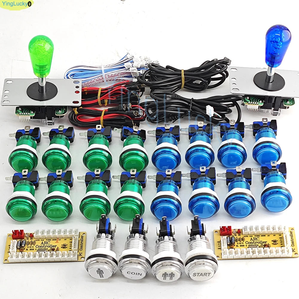 2 Player DIY Arcade Game Kit for PC Raspberry Pi with LED Push Buttons – NairoMarket
