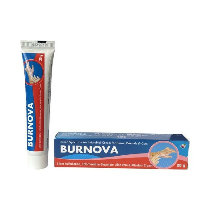 Burnova Gel Broad Spectrum Antimicrobial Cream For Burns, Wounds & Cut ...