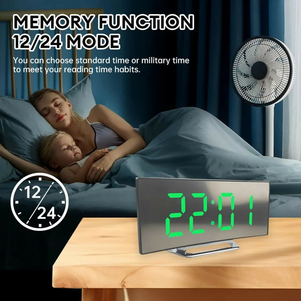 Curved digital alarm clock – NairoMarket