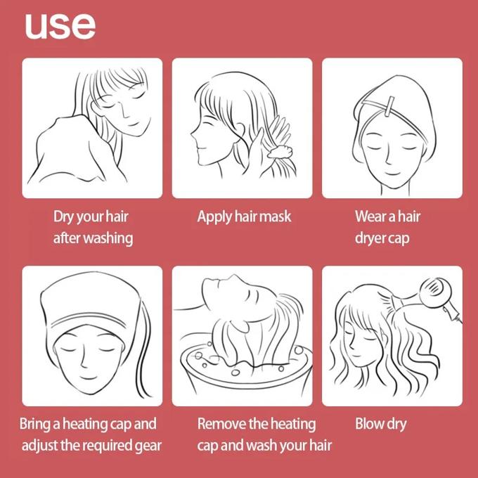 Electric Hair Bonnet Thermal Cap For Hair Spa Heat Treatment, Hair Car ...
