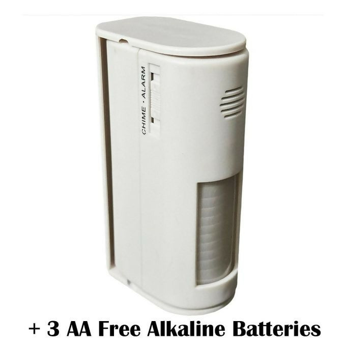 Portable PIR Motion Sensor Alarm Chime + 3 AA Battery Powered Batterie ...
