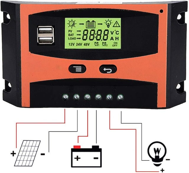 Pwm Solar Charge Controller 12V/24V Auto LCD Display, Universal Contro – NairoMarket