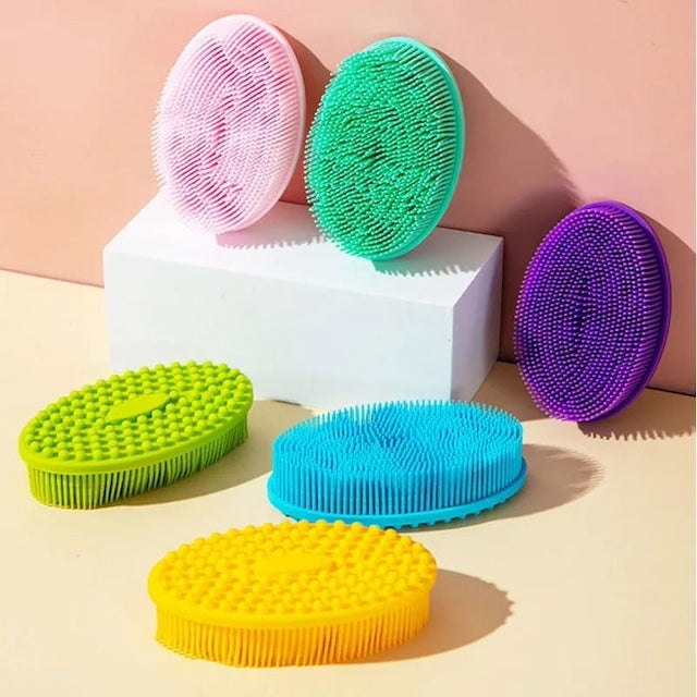 Silicone Bath Brush with Soft Exfoliating Body Bath Shower Scrubber, B ...