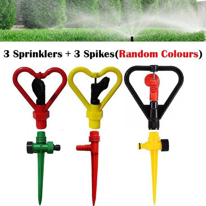 6pcs/Set Sprinkler Heads + Spikes Water Spinners Lawn Garden Rotary Sp ...