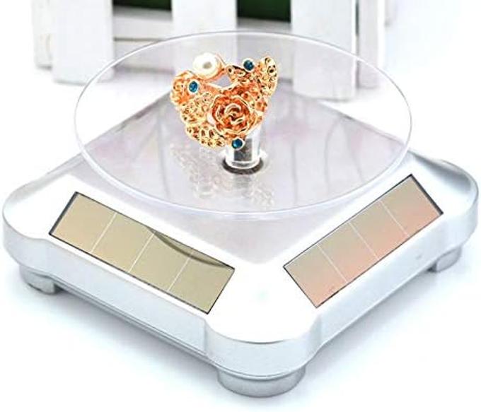 Solar Power Battery 360 Degree Turntable Rotating Display Stand Holder ...